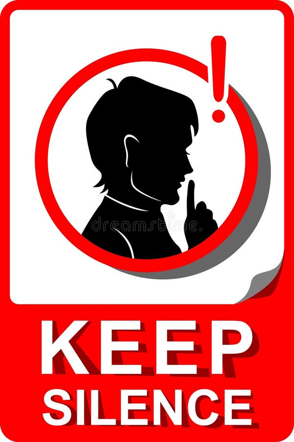 Red KEEP SILENCE Sticker Icon for Warning, Vector Isolated on White ...