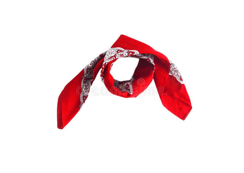 Red Kerchief Bandana with a Pattern, Isolated Stock Photo - Image of ...