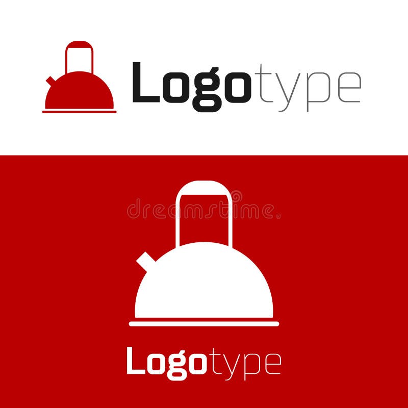Red Kettle with Handle Icon Isolated on White Background. Teapot Icon ...