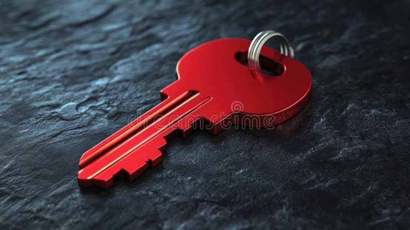 Red Key on Black Surface - Symbol of Opportunity and Access Stock Image ...