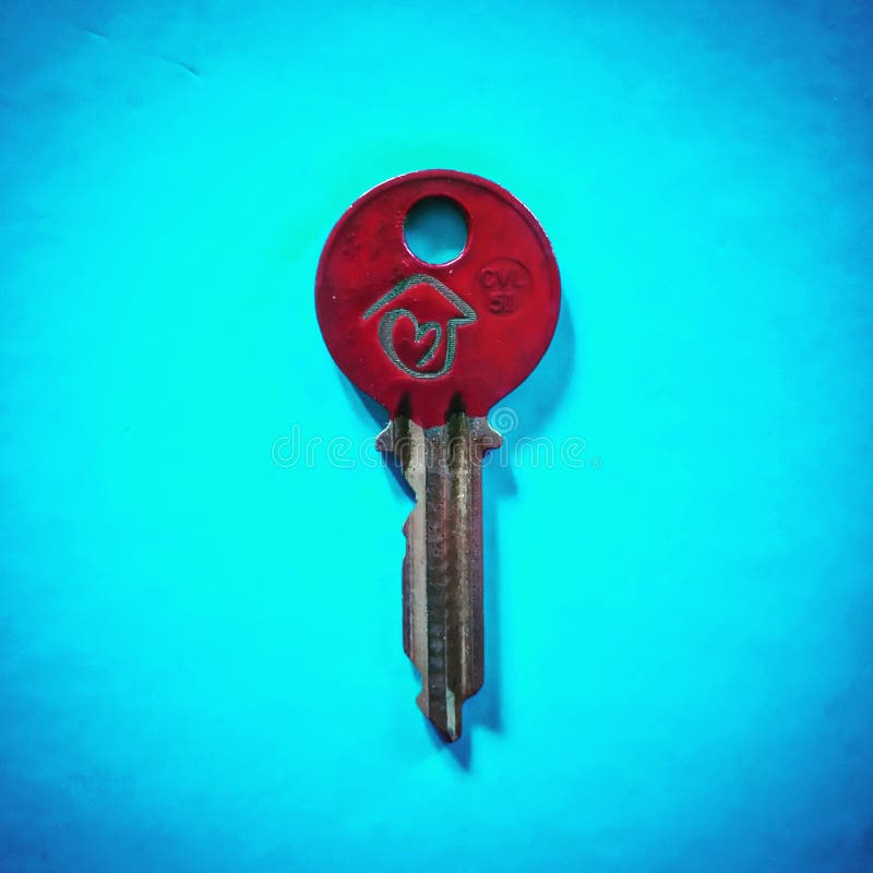 Red key stock photo. Image of house, home, blue, minimalist - 207127110