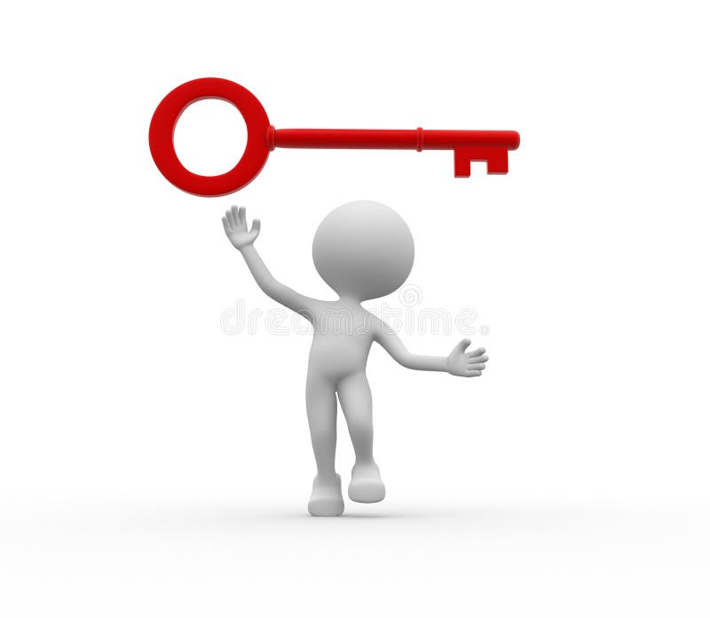 White 3d Person Red Lock Key Security Concept Stock Illustrations – 21 ...