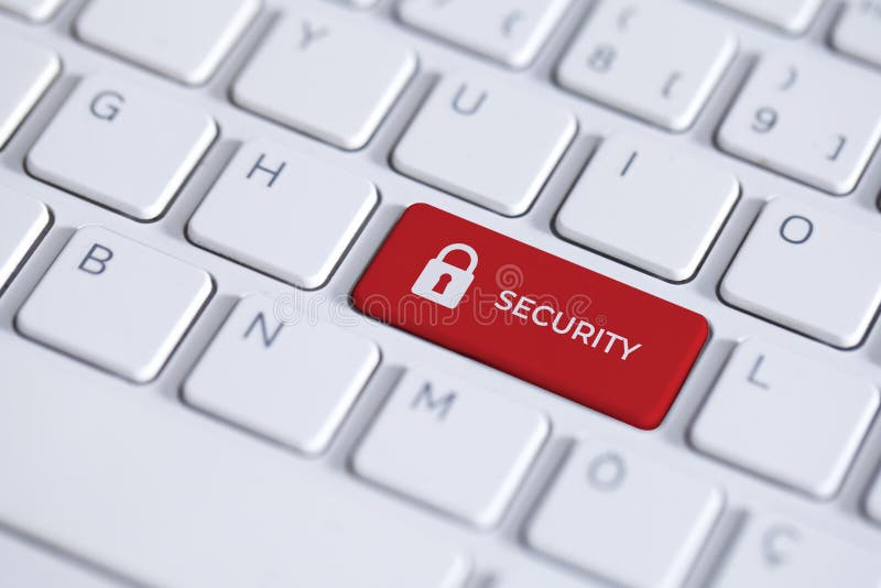 Red Key with Security Padlock Icon Stock Photo - Image of coding, mail ...