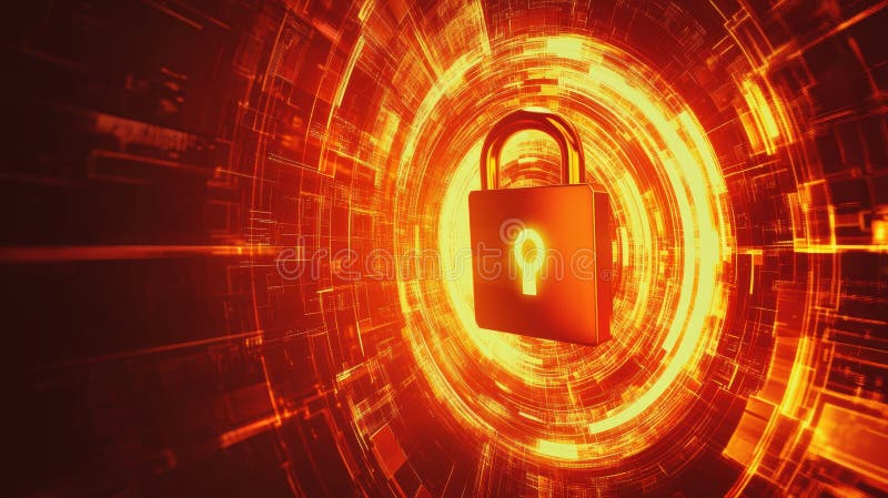 A Red Key is Shown in a Glowing Circle, Representing a Secure or Locked ...