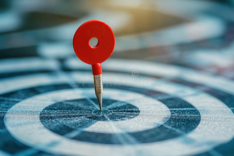 A Red Key is Stuck in the Center of a Target, Concept of Focus and ...