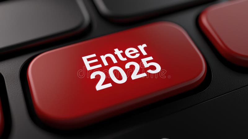 Red Keyboard Button with Enter 2025 Text, Symbolizing New Beginnings ...