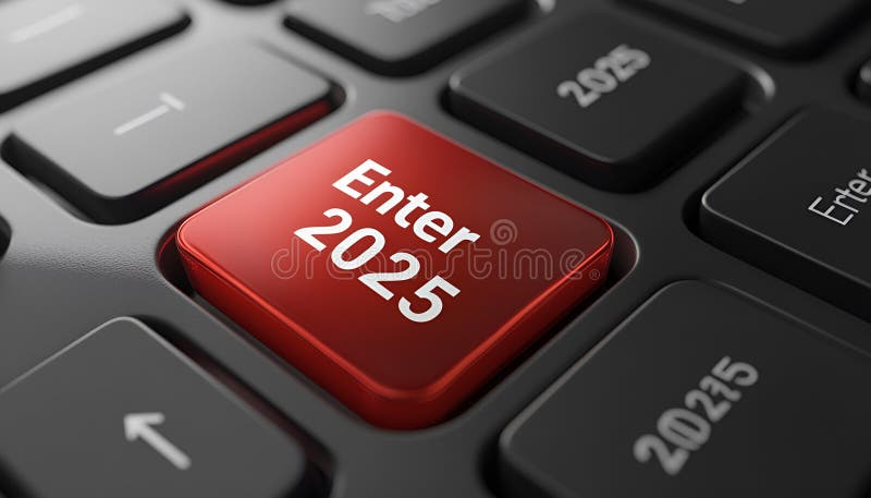 Red Keyboard Button with Enter 2025 Text, Symbolizing New Beginnings Stock Photo - Image of ...