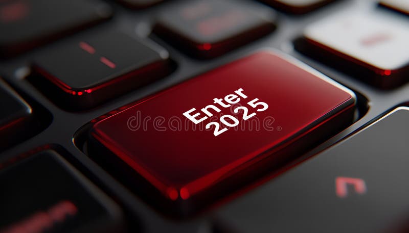 Red Keyboard Button with Enter 2025 Text, Symbolizing New Beginnings ...