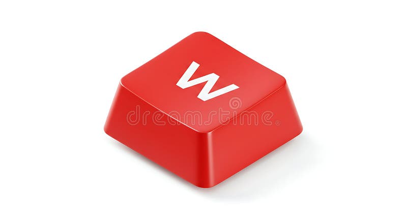 Red Keyboard Key "W" Stock Illustration - Illustration of design ...