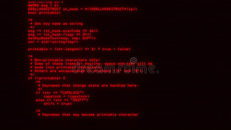 Red Hacker Code on Screen Graphic Element Background Stock Video ...