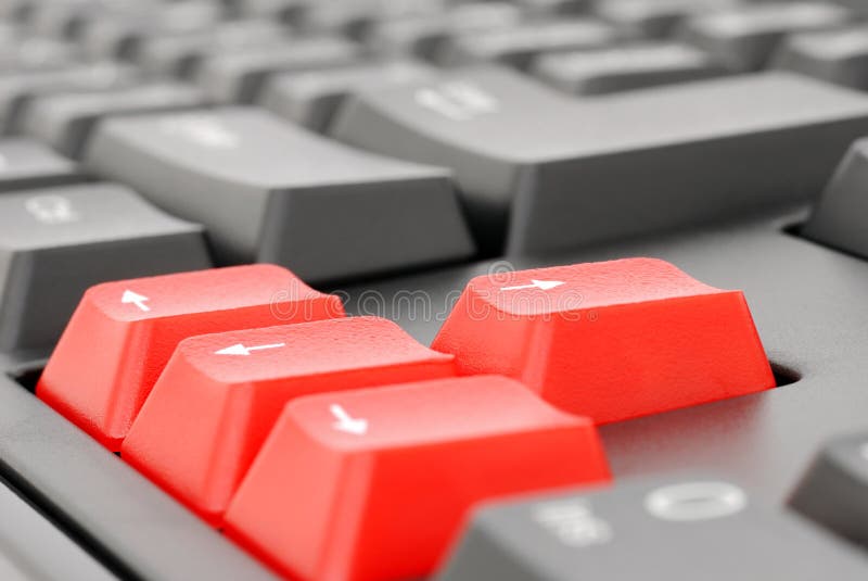 Arrow Keys Down Red stock image. Image of equipment, office - 328879