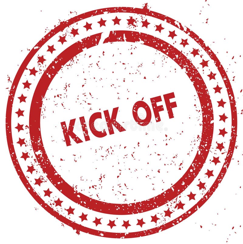 Red KICK OFF Distressed Rubber Stamp with Grunge Texture Stock ... Red KICK OFF Distressed Rubber Stamp with Grunge Texture Stock ...