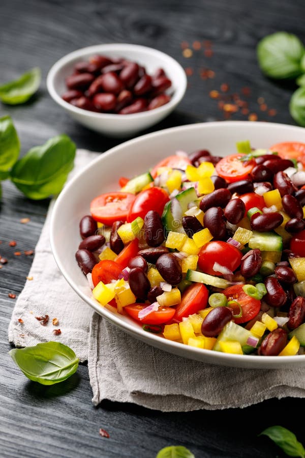 Red Kidney Bean Salad. Healthy Food Stock Image - Image of vegetable ...