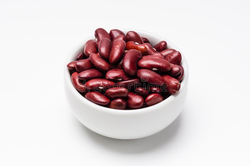 Red Kidney Beans Bowl on White Background Stock Image - Image of ...