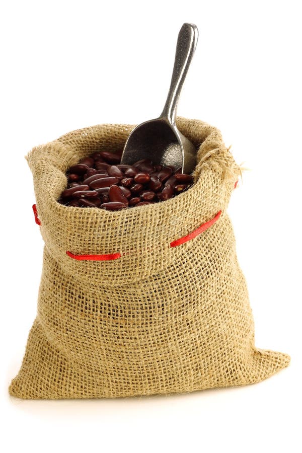 Red Kidney Beans in a Burlap Bag Stock Image - Image of ingredient ...