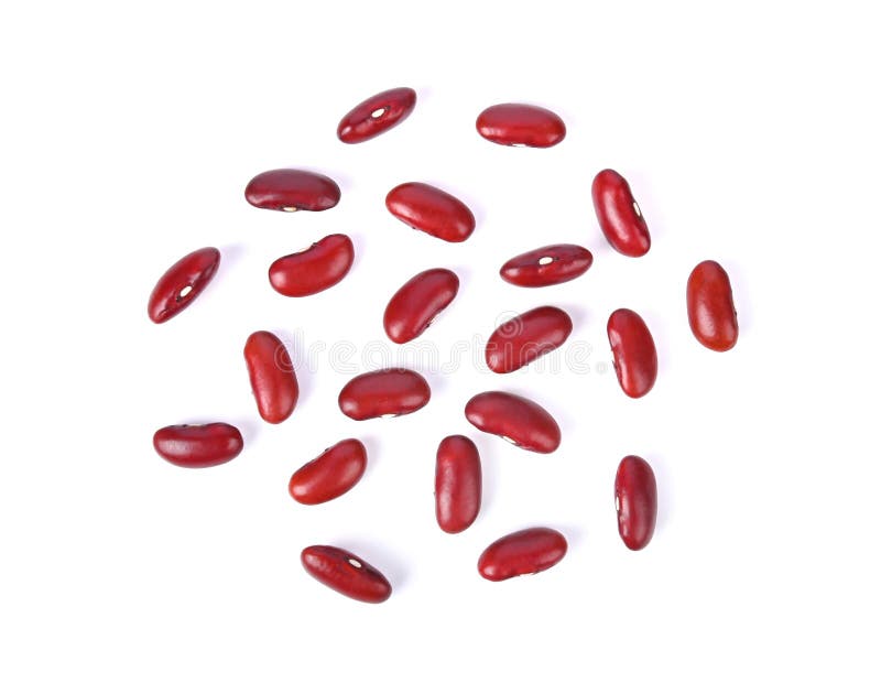 Red Kidney Beans Isolated on White . Top View Stock Photo - Image of ...