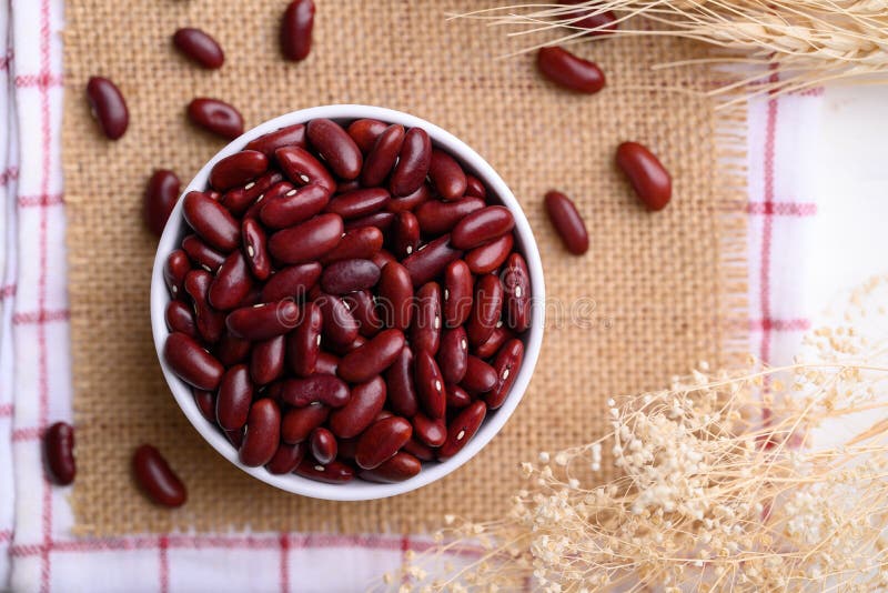 Red Kidney Beans Seed in Bowl, Food Ingredients Stock Image - Image of ...