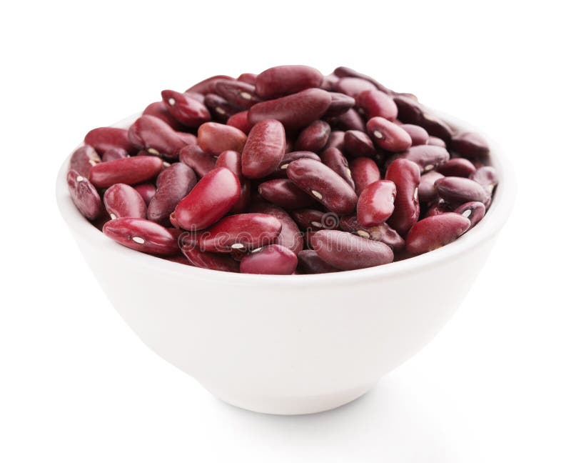 Red Kidney Beans in Bowl on White Background Stock Image - Image of ...