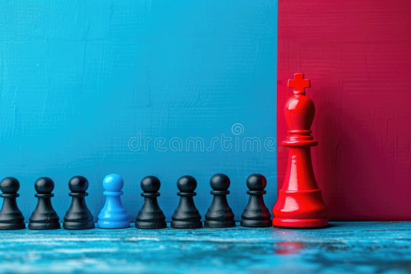 Red King Chess Piece, Business Leadership Concept. Copy Space for Text ...