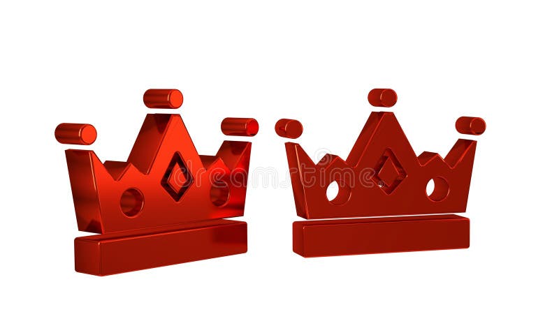 Red King Crown Icon Isolated on Transparent Background. Stock ...