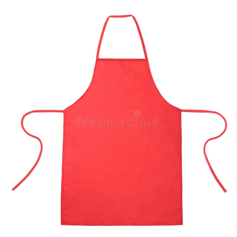 Red Kitchen Apron Isolated on White Background Stock Image - Image of ...