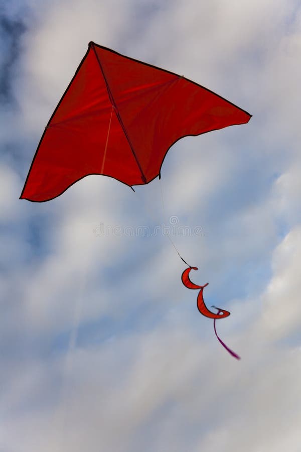 Red Kite Flying stock photo. Image of clouds, blue, retro - 78582344