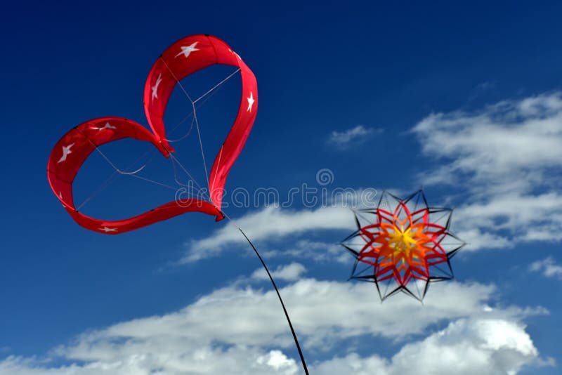 Red Kite in the Shape of a Heart Stock Image - Image of design ...