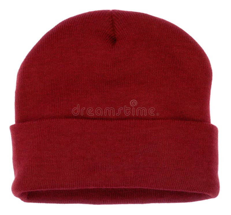 Red knit cap stock photo. Image of fashion, brim, headgear - 206065692
