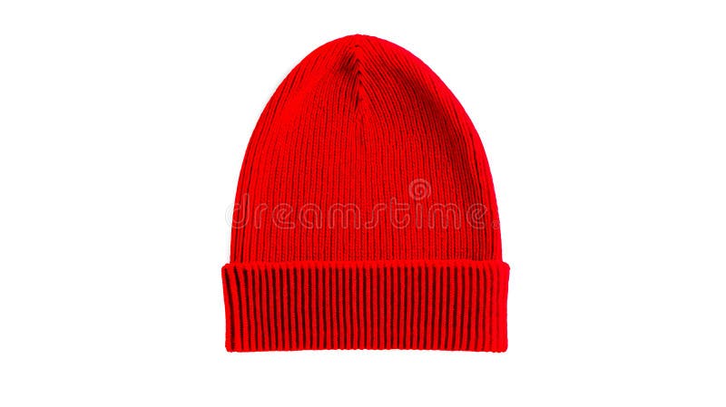 A Red Beanie Hat on a White Background Stock Illustration ...