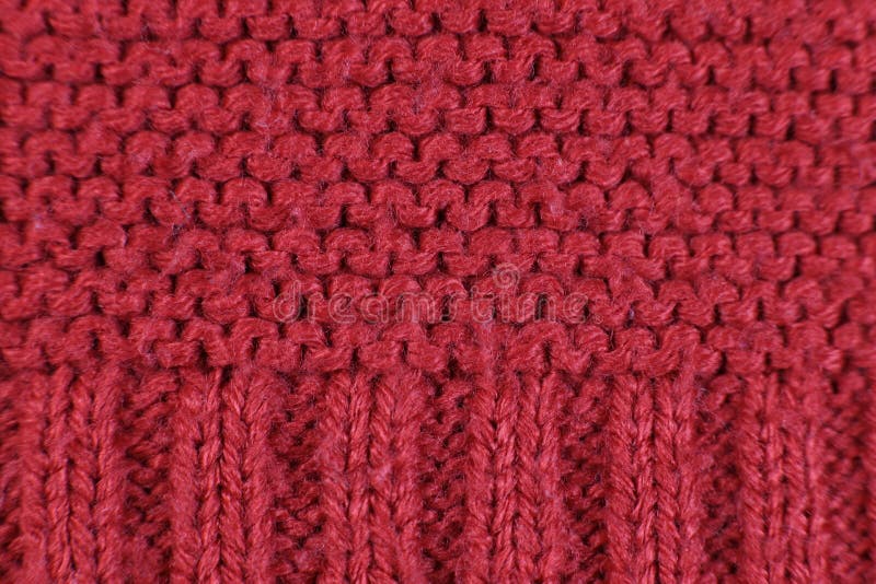 Red Knitted Fabric Texture Background Stock Image - Image of sweater ...