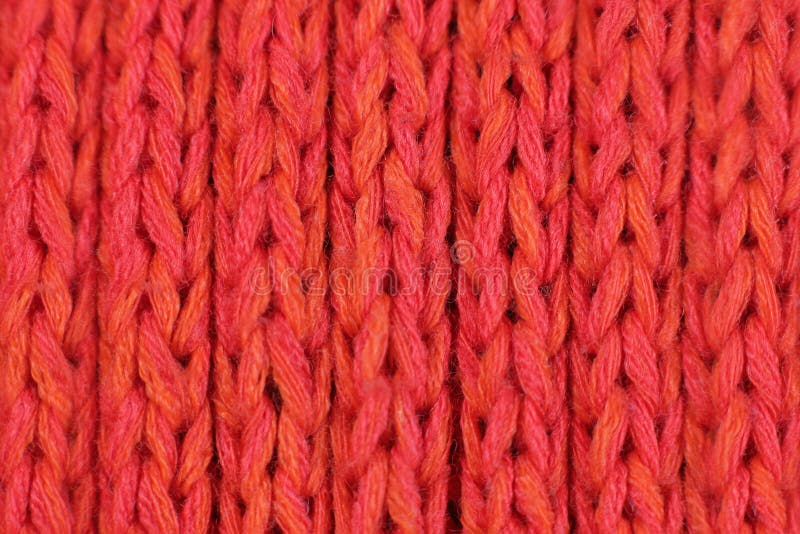 Red Knitted Fabric Texture Background Macro Closeup Stock Image - Image ...