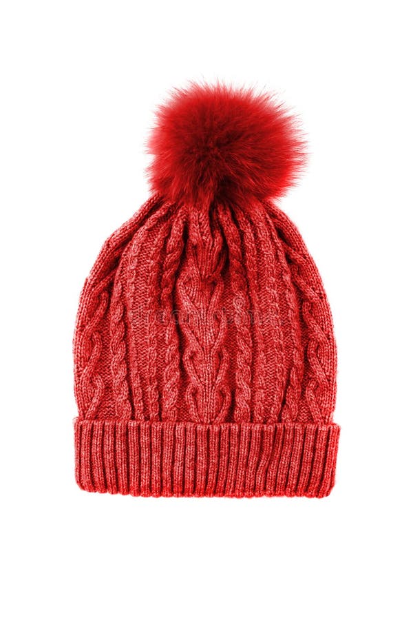 Red knitted wool hat stock photo. Image of heat, cool - 19970364
