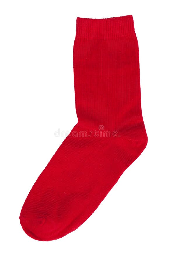 Red knitted sock stock image. Image of object, studio - 33348993