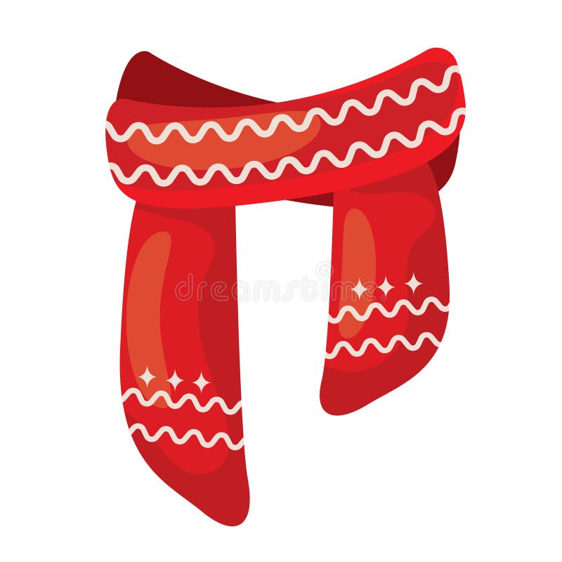 Red Knitted Winter Scarf. Vector Stock Vector - Illustration of ...
