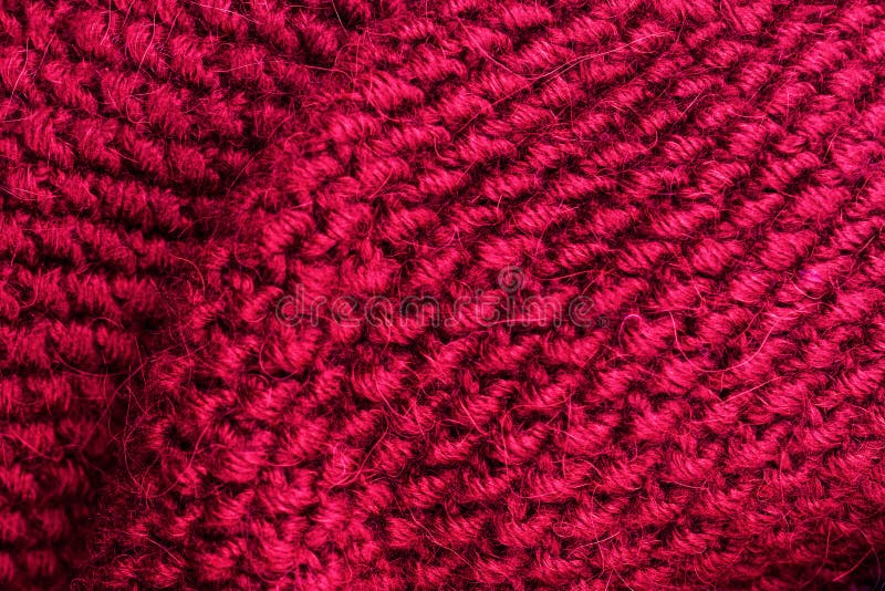 Red Knitting Wool Texture Background. Colorful Knitted Horizontal ...