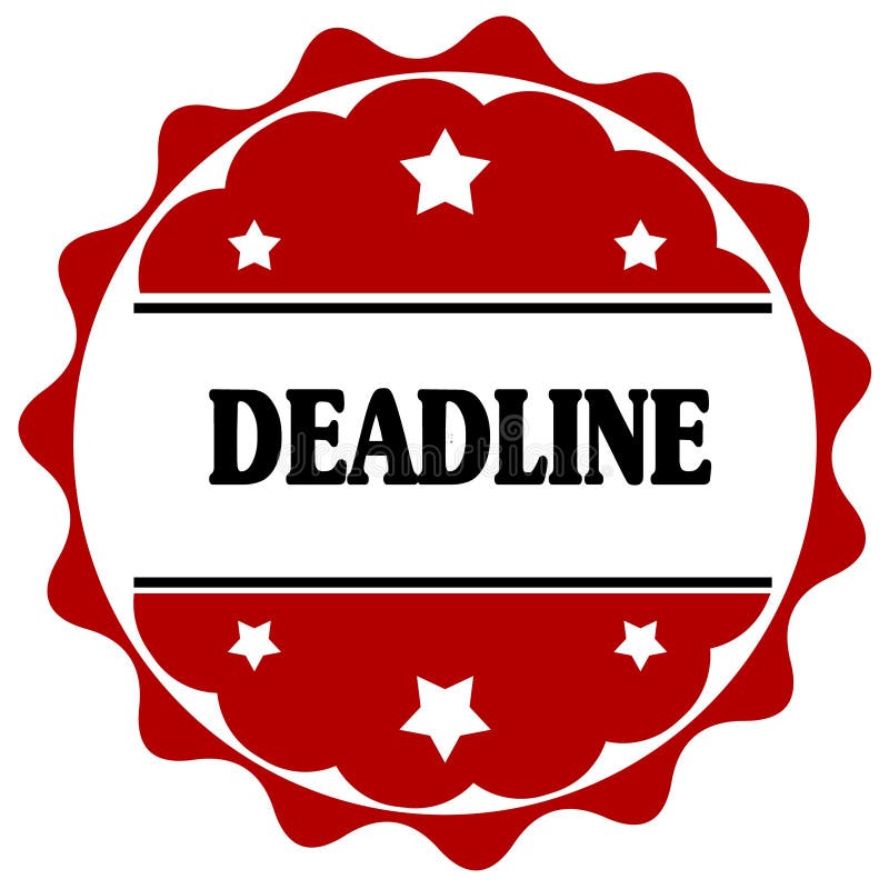 Red Label with DEADLINE Text. Stock Illustration - Illustration of ...