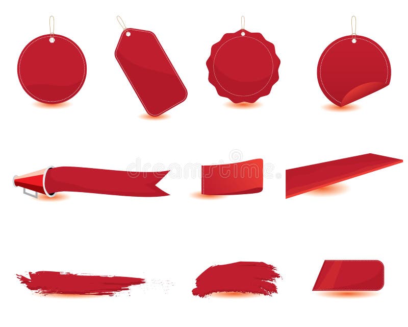 Red label design stock vector. Illustration of business - 146039040