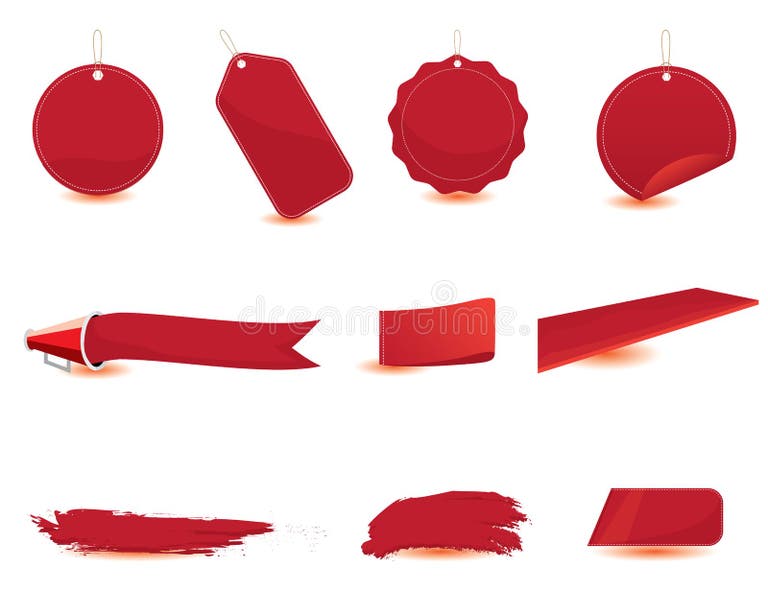 Red label design stock vector. Illustration of business - 146039040