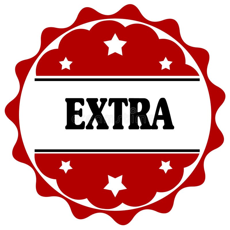 Red label with EXTRA text. stock illustration. Illustration of logo ...