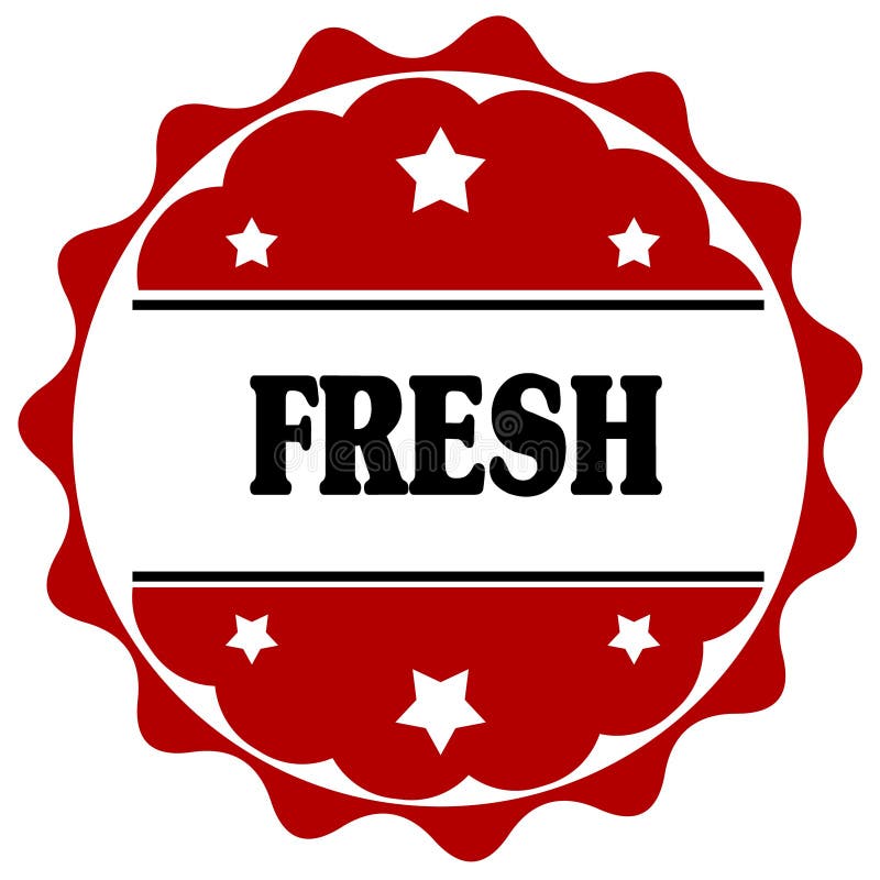 FRESH on red label. stock illustration. Illustration of icon - 115192091