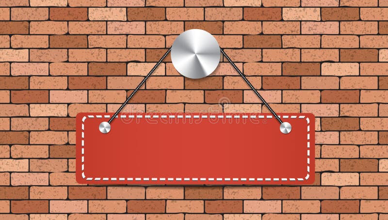Red Label is Holding on Brick Wall Stock Vector - Illustration of paper ...