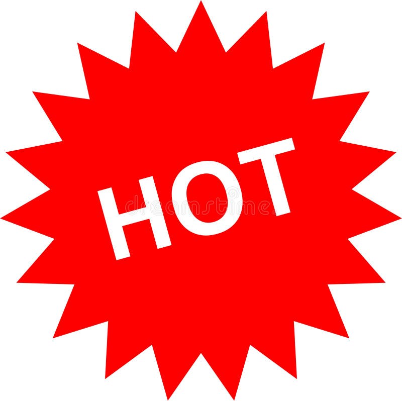 Red label with Hot text stock illustration. Illustration of label ...