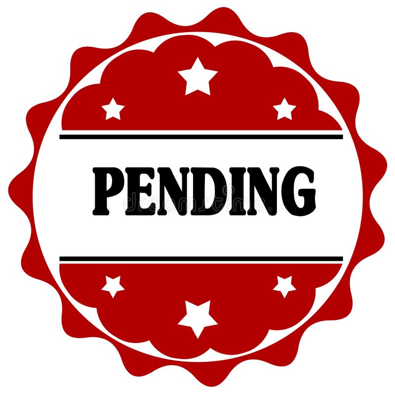 Red Label with PENDING Text. Stock Illustration - Illustration of round ...