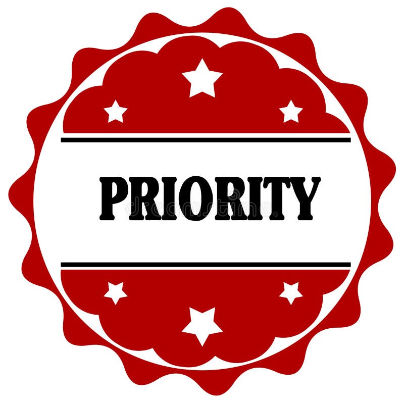 Red Label with PRIORITY Text. Stock Illustration - Illustration of ...