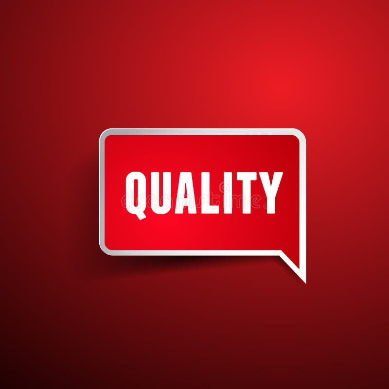 Red Label with Quality Sign. Stock Vector - Illustration of note ...