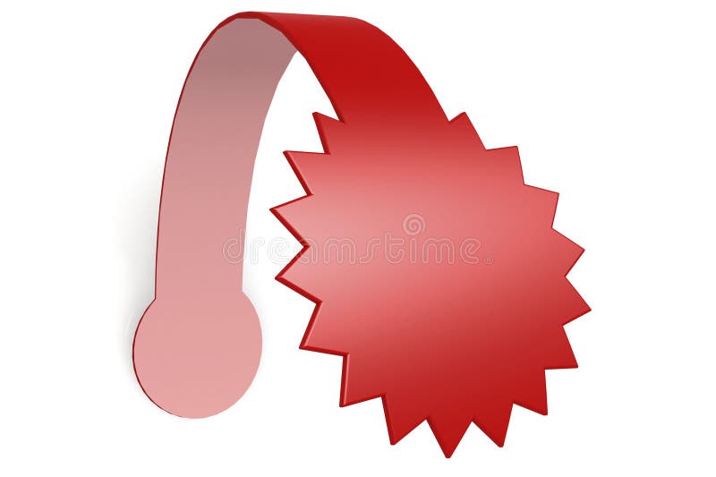 Red Label with Star Shape Isolated Stock Illustration - Illustration of ...
