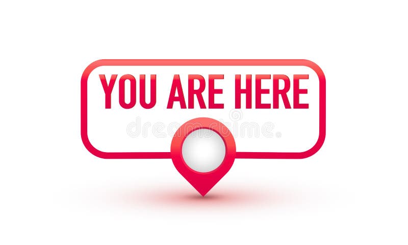 Red Label You are Here Pointer Locator Vector Design Stock Vector ...