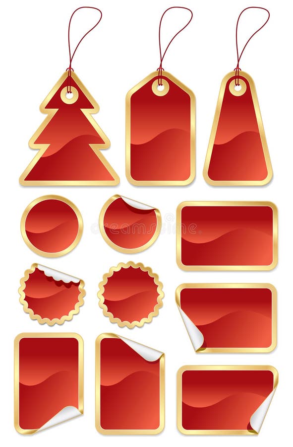 Red labels stock vector. Illustration of abstract, element - 27123463