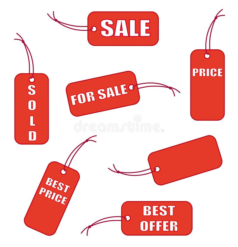 Red labels stock vector. Illustration of collection, empty - 28944015
