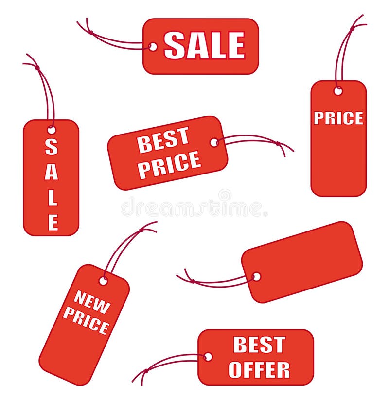 Red labels stock vector. Illustration of collection, commodity - 28948914